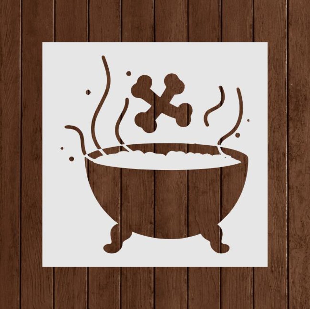 Witches Cauldron Stencil - Reusable Witches Cauldron Stencil - DIY ...