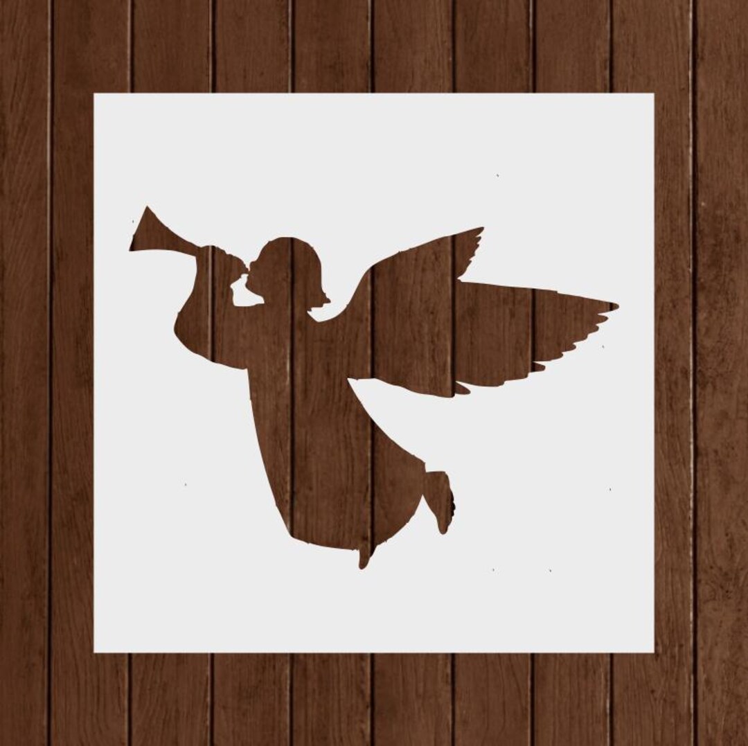 Angel Trumpet Stencil for Christmas Decor - Laser Cut Mylar Template ...