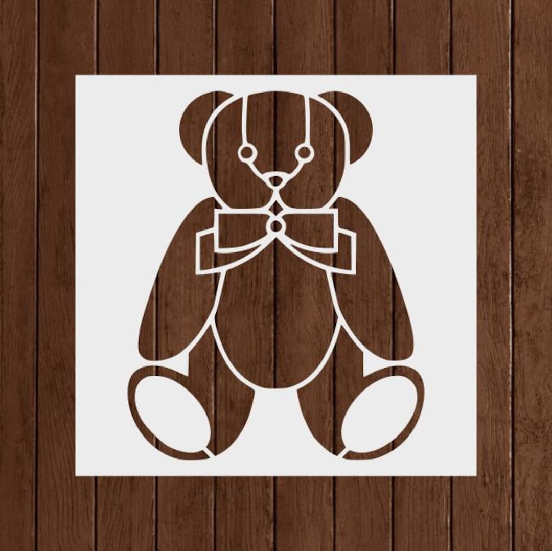 Teddy Bear Stencil - Reusable Teddy Bear Stencil - DIY Craft Stencil ...