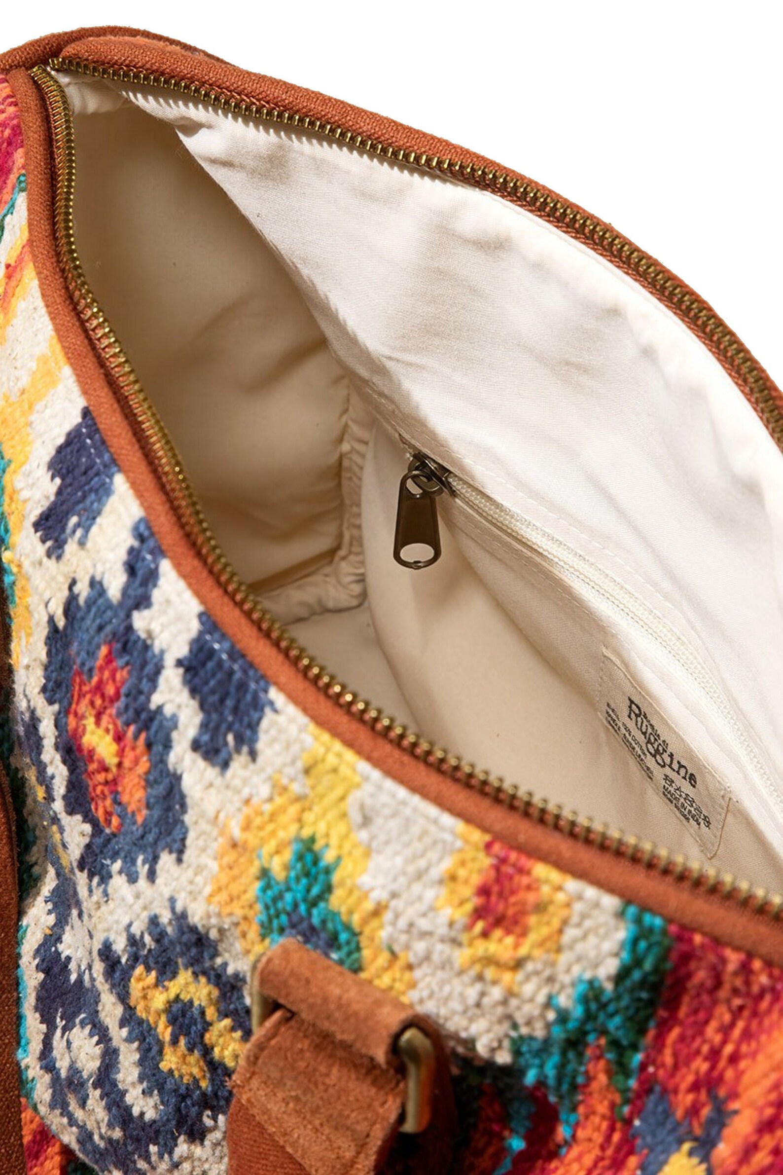 Large Aztec Shoulder Bag Colorful Cotton Handbag With Genuine Leather ...