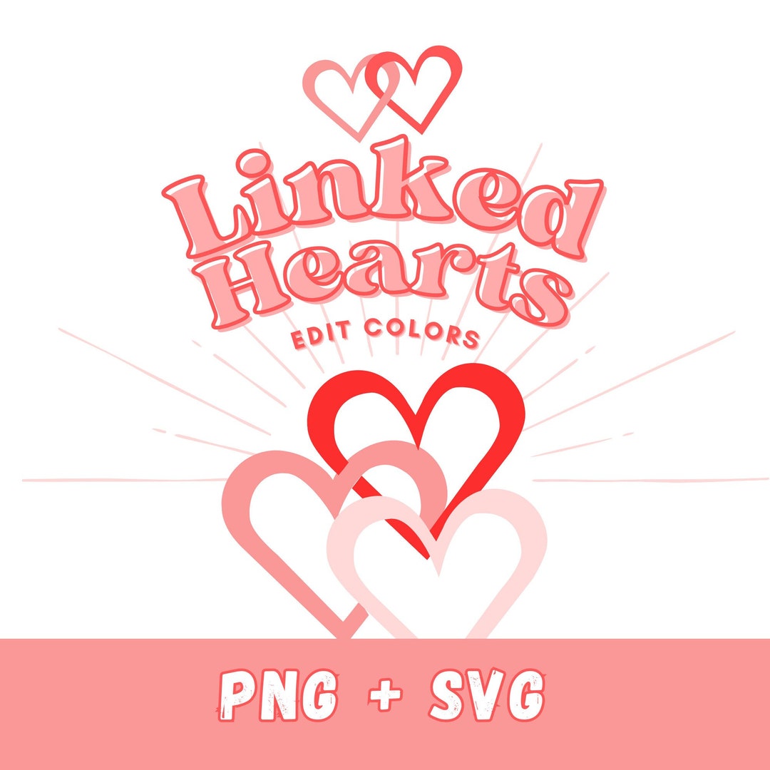 Editable SVG Hearts, Custom Text Heart, Valentine's Day Clipart Bundle ...