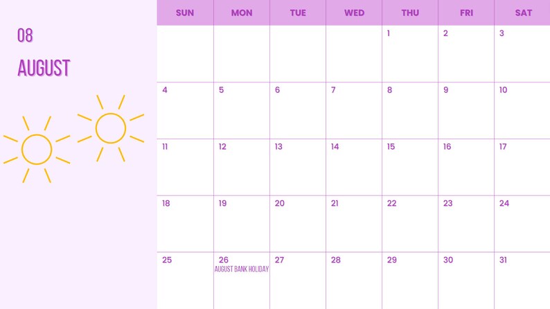 Digital Calendar - Etsy