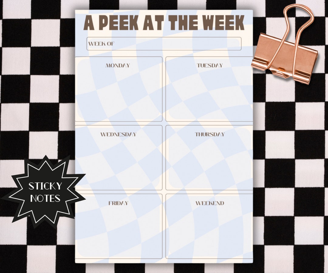 Weekly Planner Sticky Note Pad, To-do List, Back to School Supplies ...