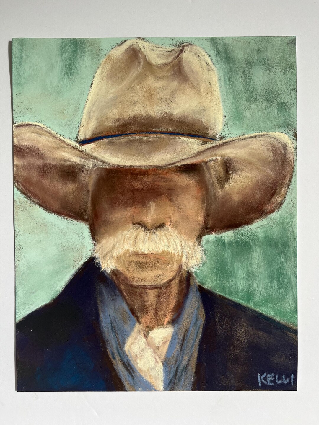 Original Pastel Painting, Western Art for Home Decor, Cowboy Wall Art ...