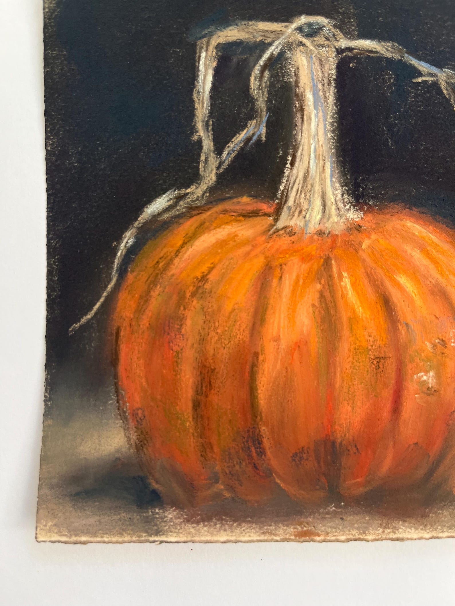 Original Pumpkin Pastel Painting – Autumn Wall Art, Fall Harvest Home ...