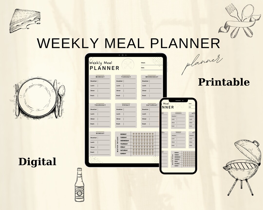 Weekly Meal Planner, Digital Meal Planner, Goodnotes iPad Planner, Meal ...