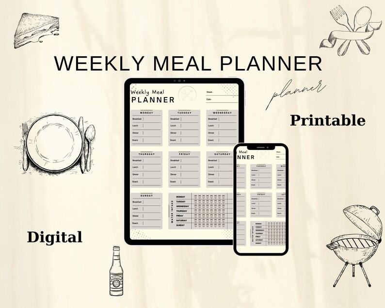 Weekly Meal Planner, Digital Meal Planner, Goodnotes iPad Planner, Meal ...