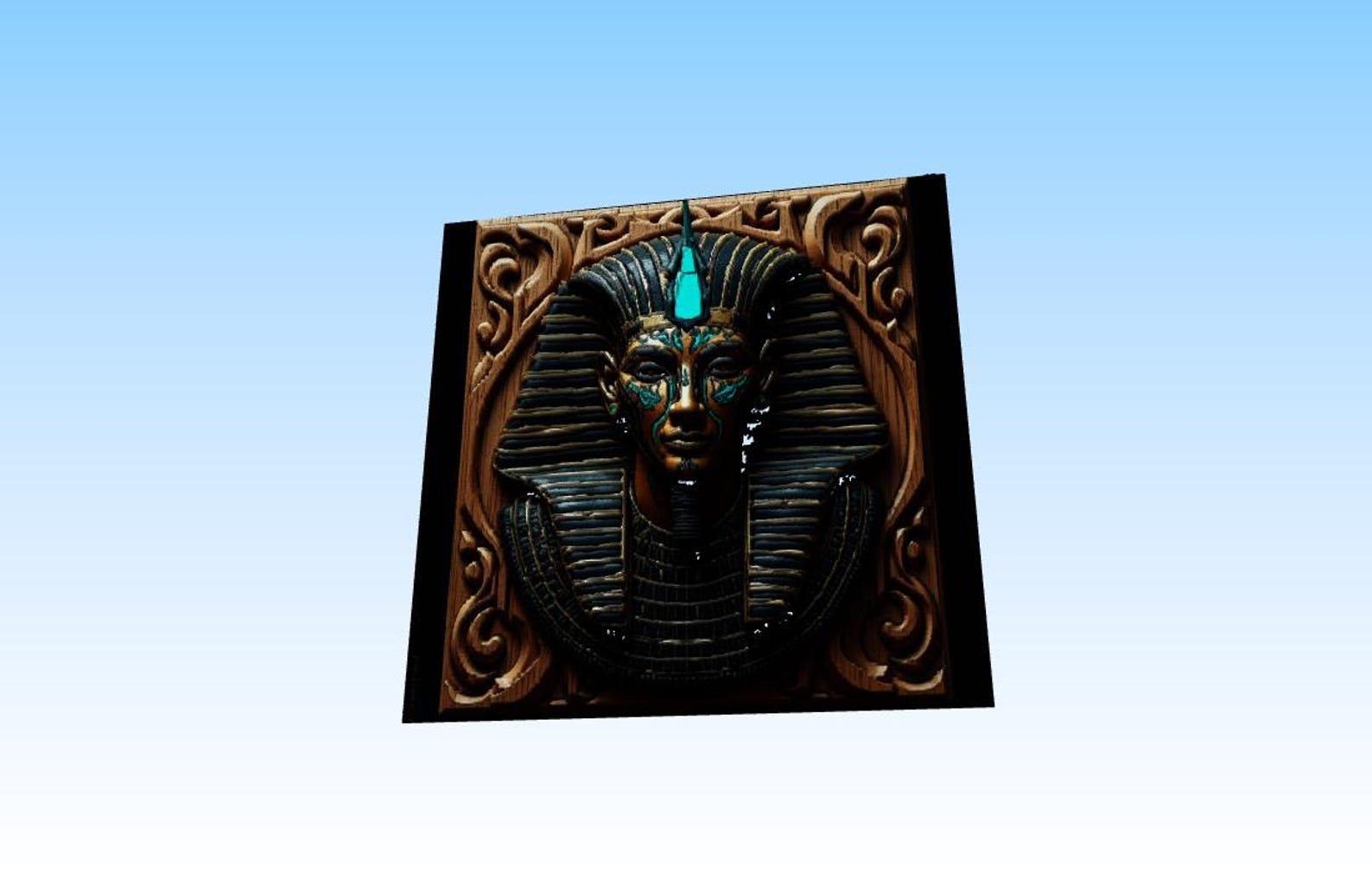Egyptean Pharaoh 3D STL File, Cnc Router Relief, Ancient Egypt Wood ...