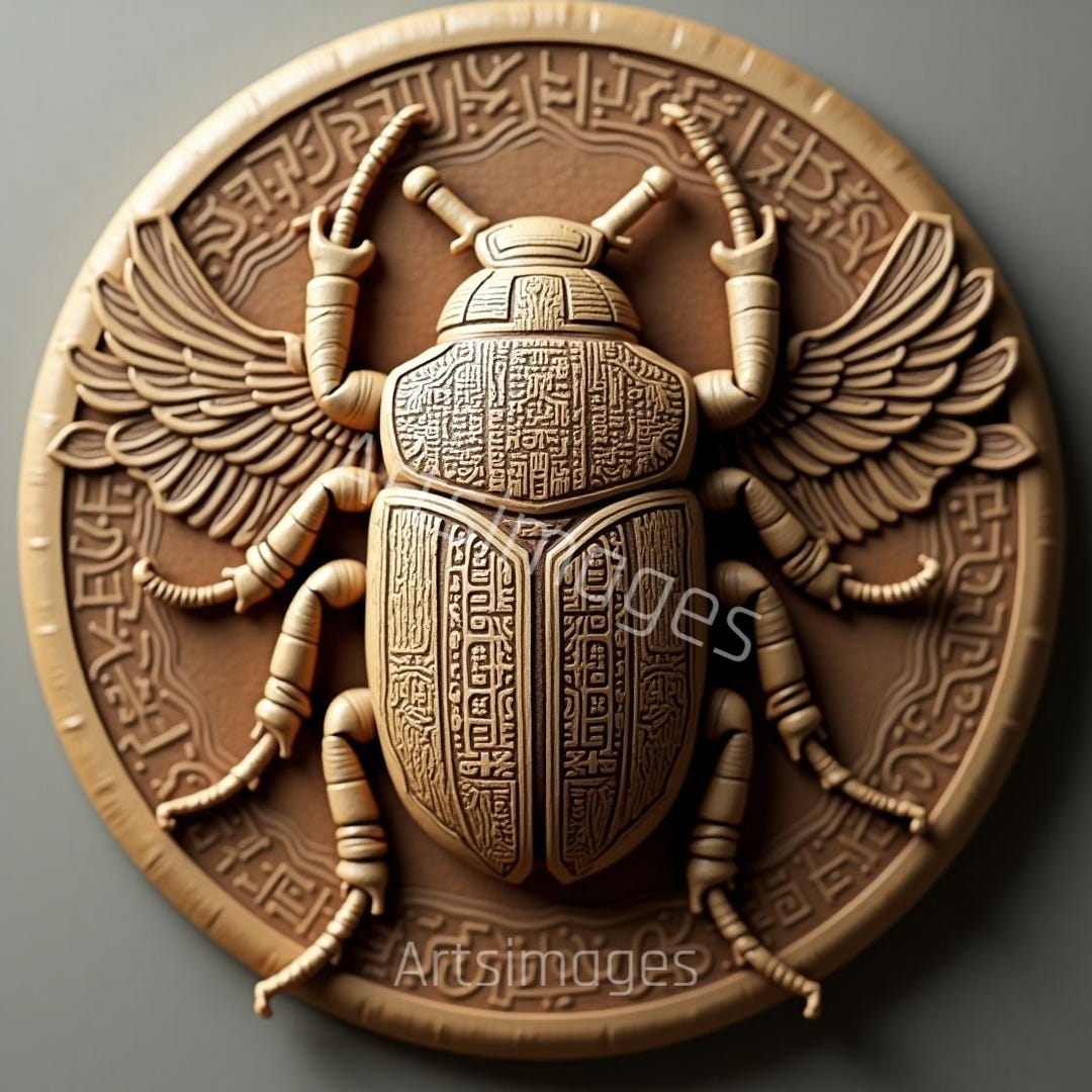 Egyptian Scarab Beetle 3D STL File for CNC Carving | Ancient Symbol ...