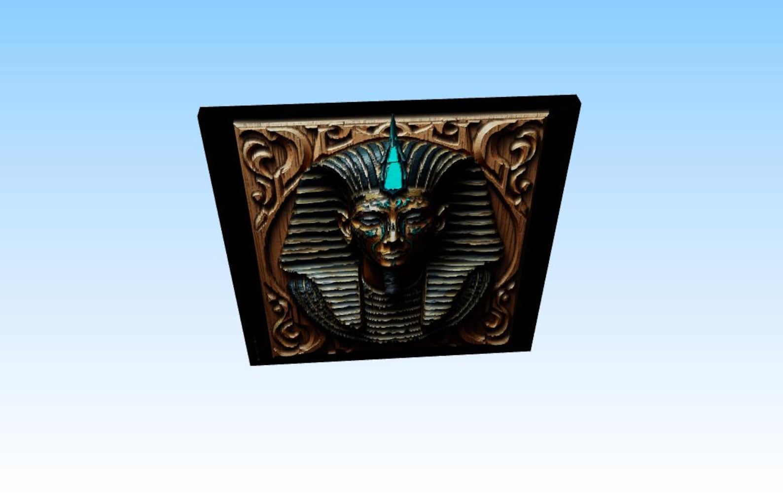 Egyptean Pharaoh 3D STL File, Cnc Router Relief, Ancient Egypt Wood ...