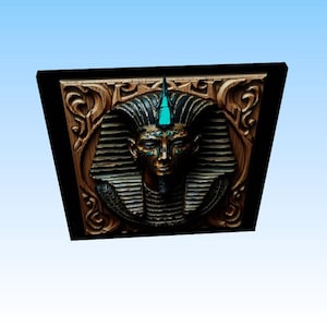 Egyptean Pharaoh 3D STL File, Cnc Router Relief, Ancient Egypt Wood ...