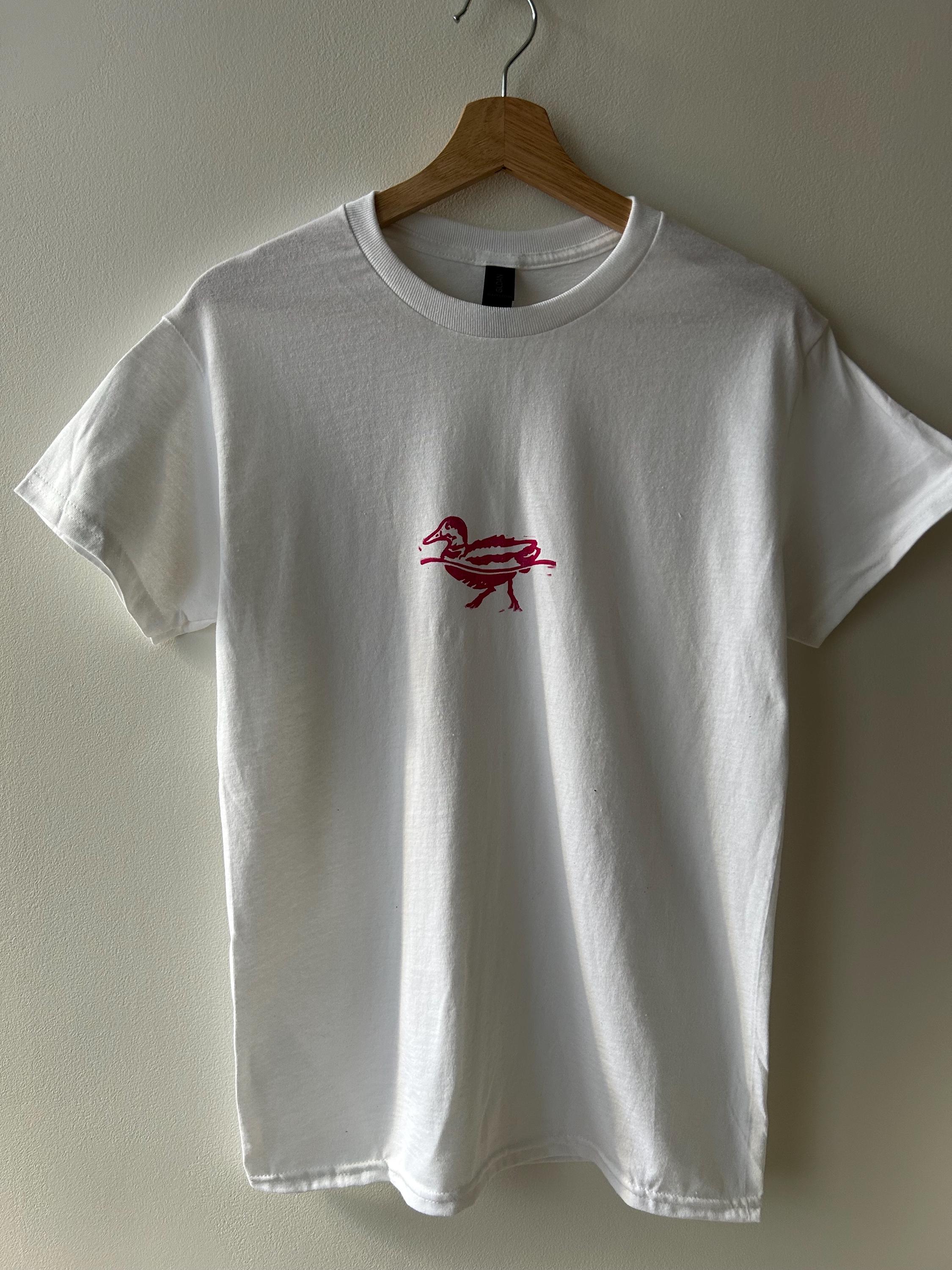 Swimming Duck Block Print Graphic Tshirt - Original Linocut Design Tee ...