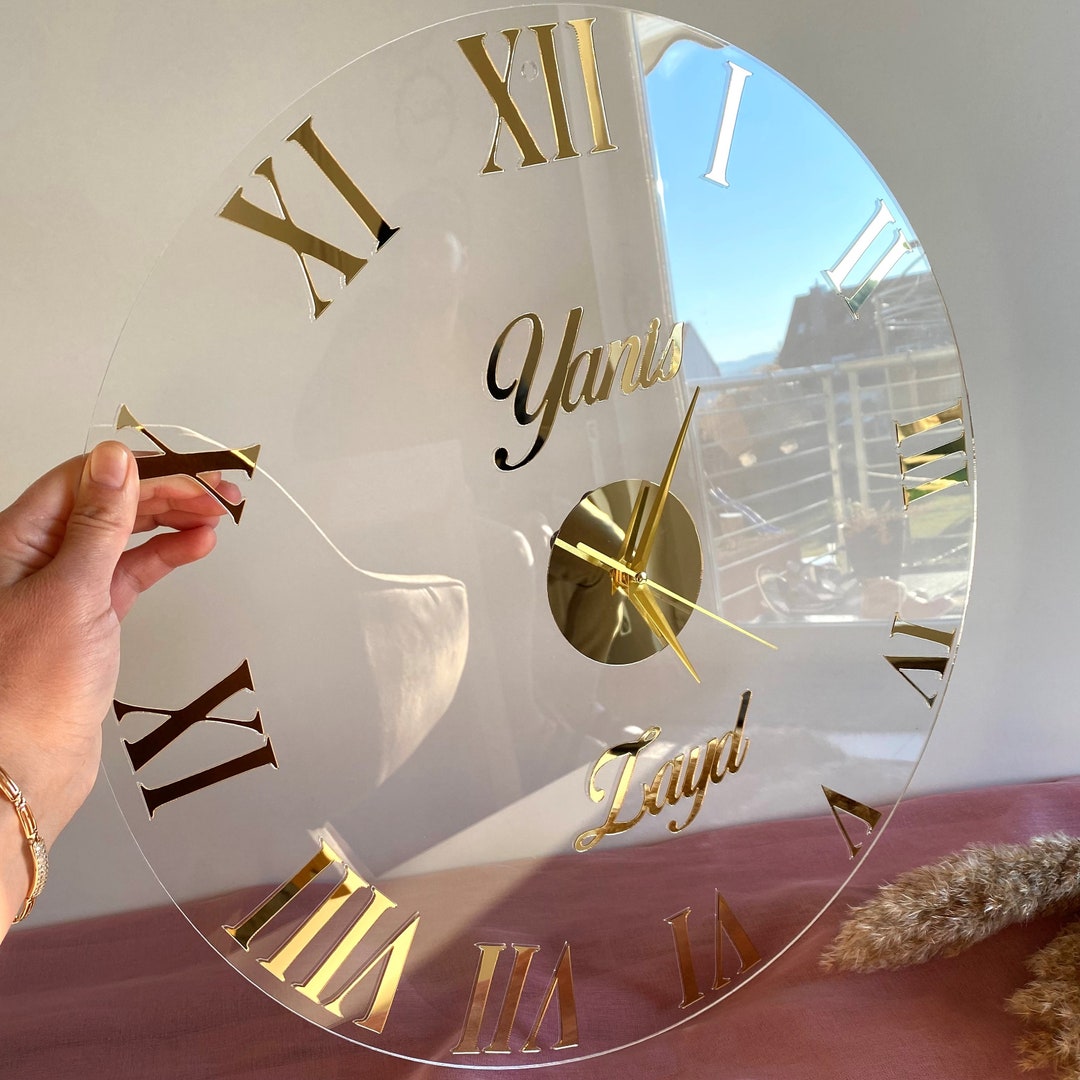 Personalized Wall Clock Transparent Wall Clock Decoration Wall ...