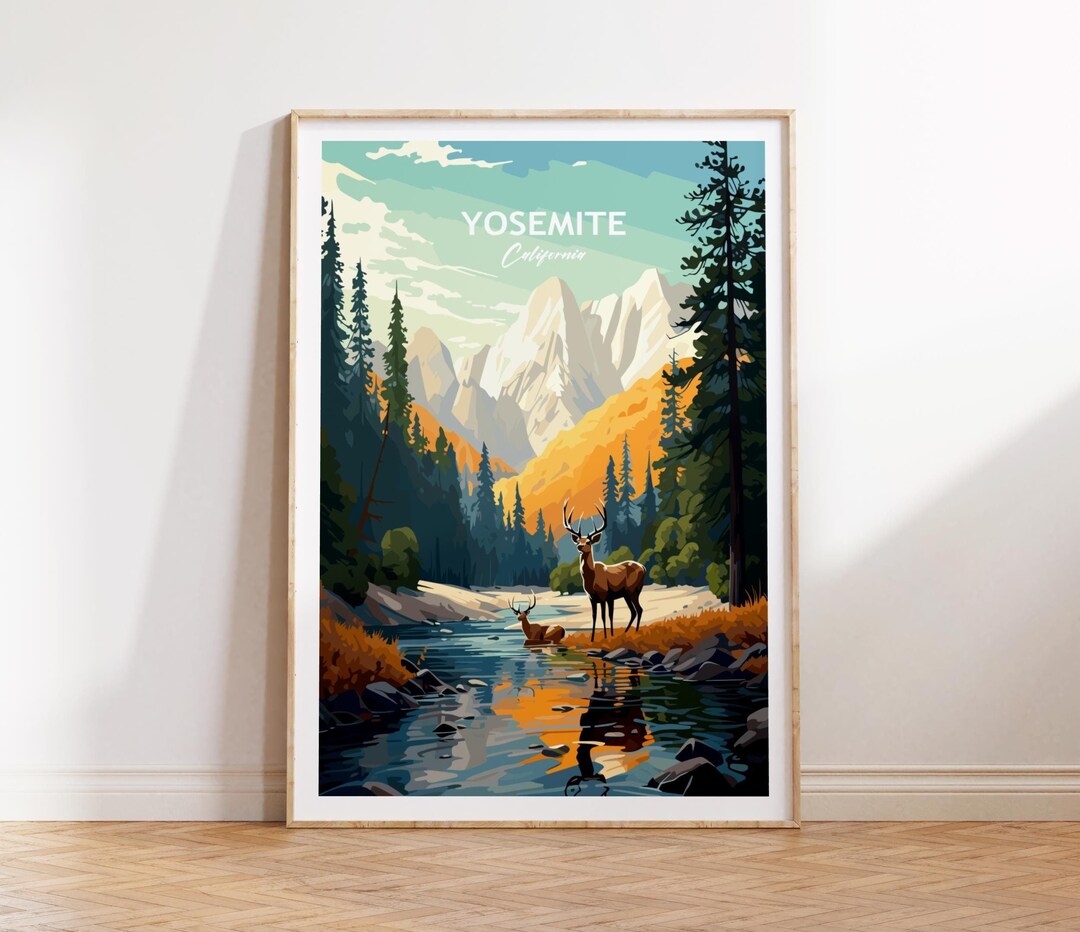 Yosemite Travel Print Wall Art Yosemite Wall Hanging Home Decor National Park Gift Yosemite ...