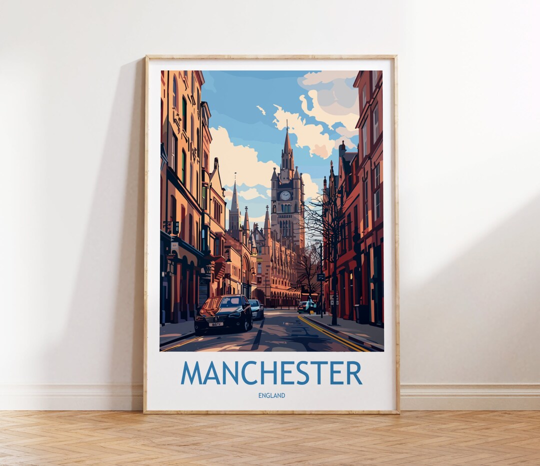 Manchester Travel Print Wall Art Manchester Wall Hanging Home Décor ...