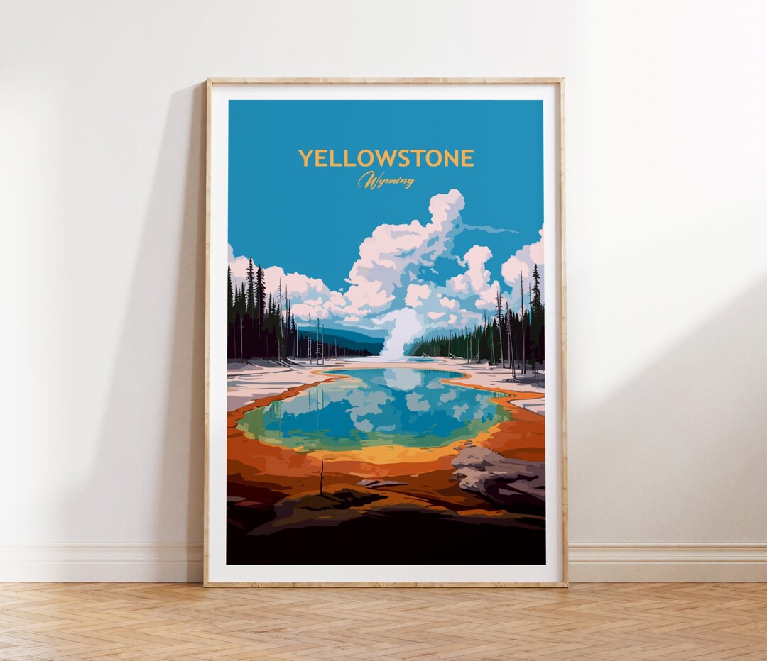 Yellowstone National Park Travel Print Wall Art Yellowstone National ...