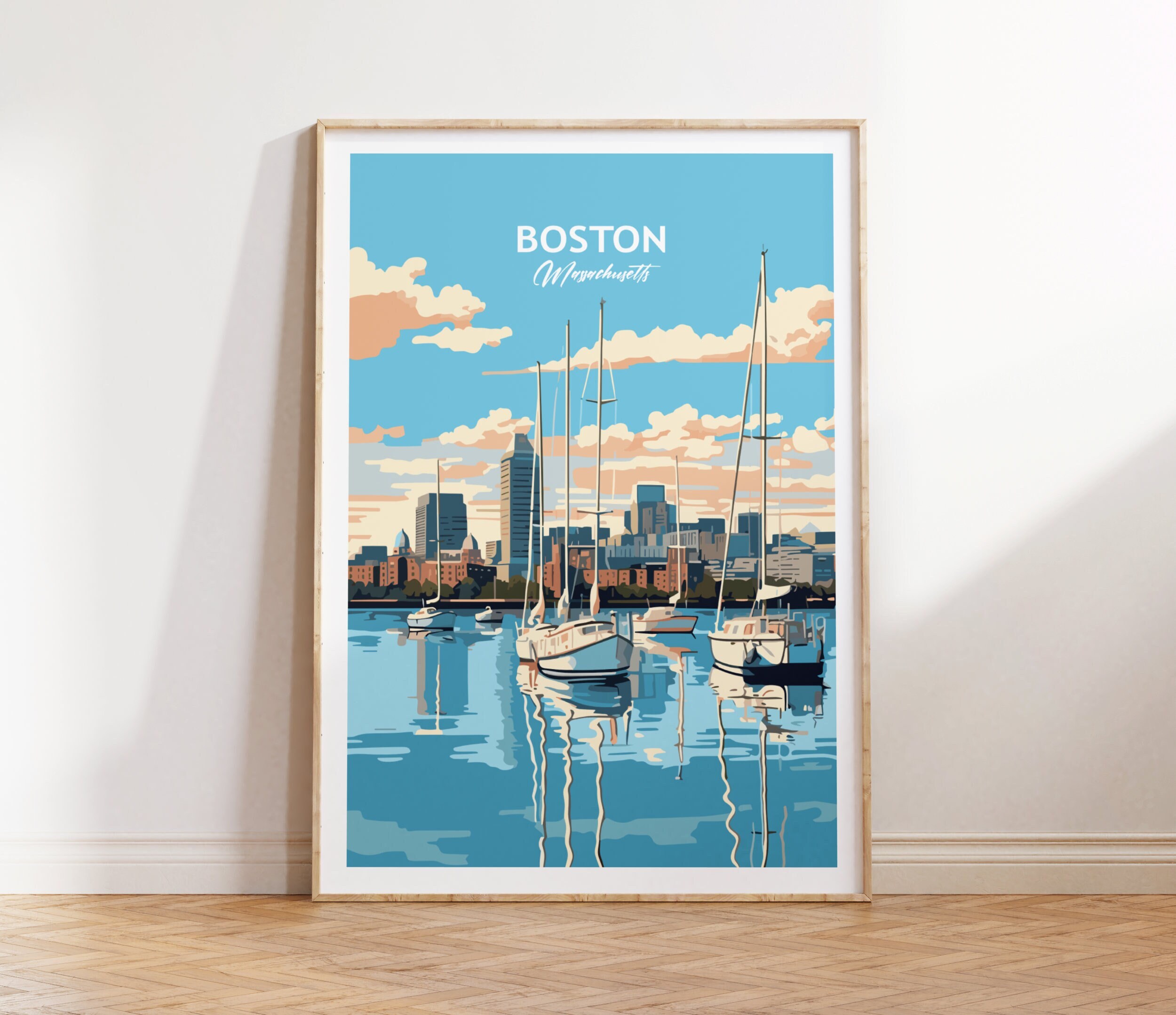Boston Travel Print Wall Art Boston Wall Hanging Home Décor Boston Gift ...