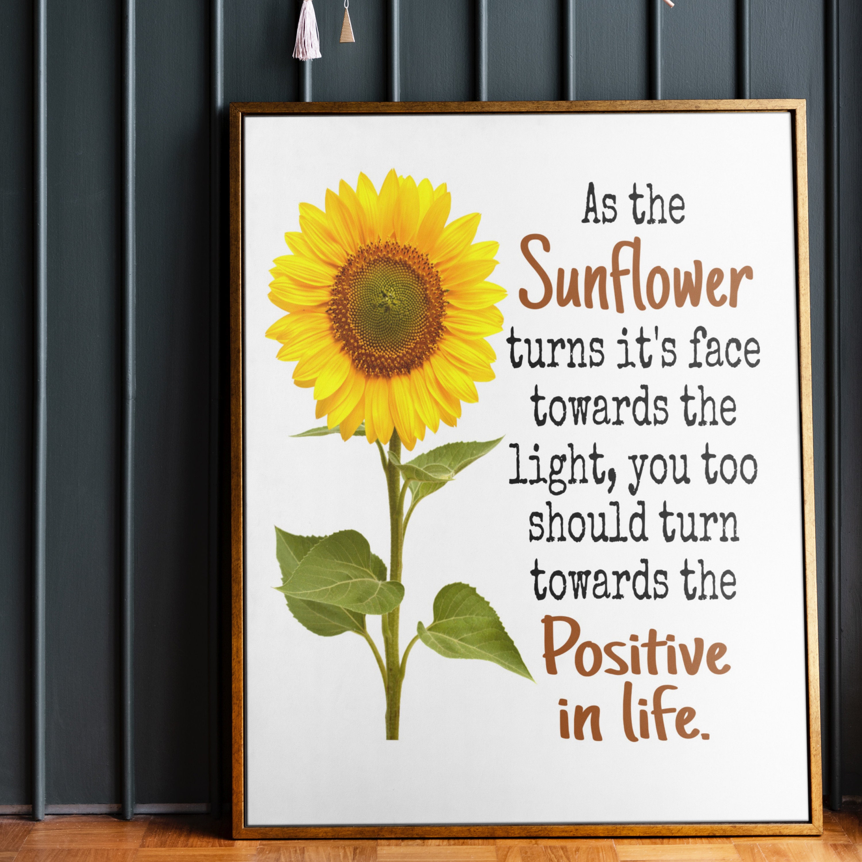 As the Sunflower Sign Printable Wall Art Sunflower Decor Positivity ...