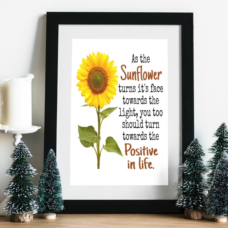 As the Sunflower Sign | Printable Wall Art | Sunflower Decor ...