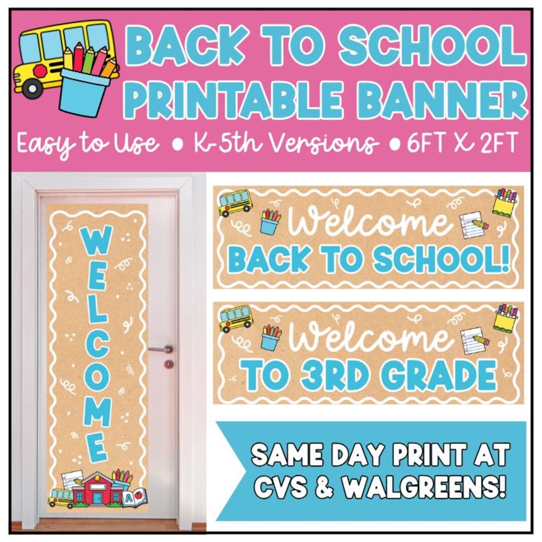 Welcome Back to School Printable Banner! - Etsy