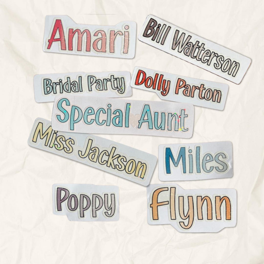 Holographic Name Sticker: Personalized Waterproof Decal for Laptop ...