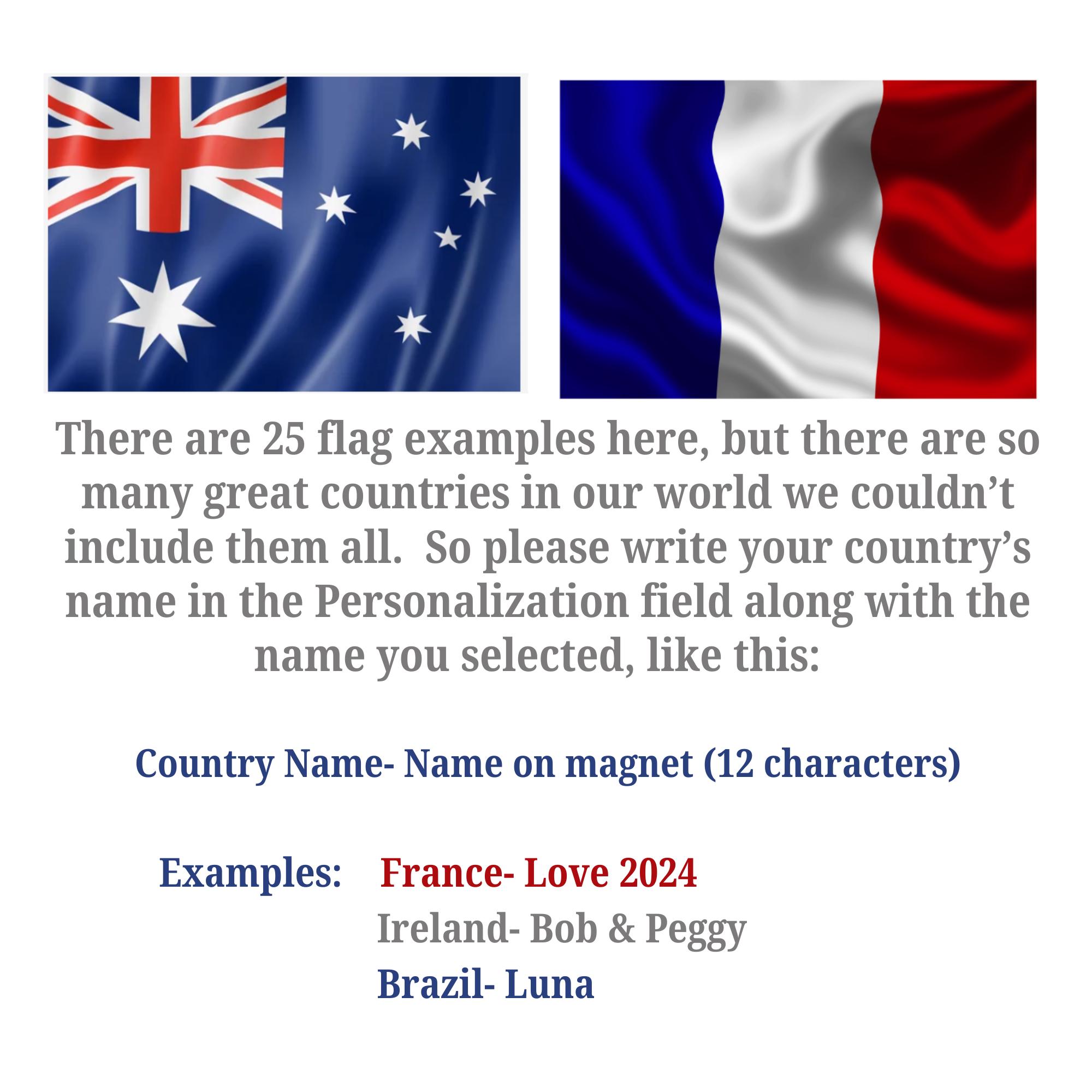 Personalized Flag Magnets, Country Flags With Your Name, Custom Magnets ...