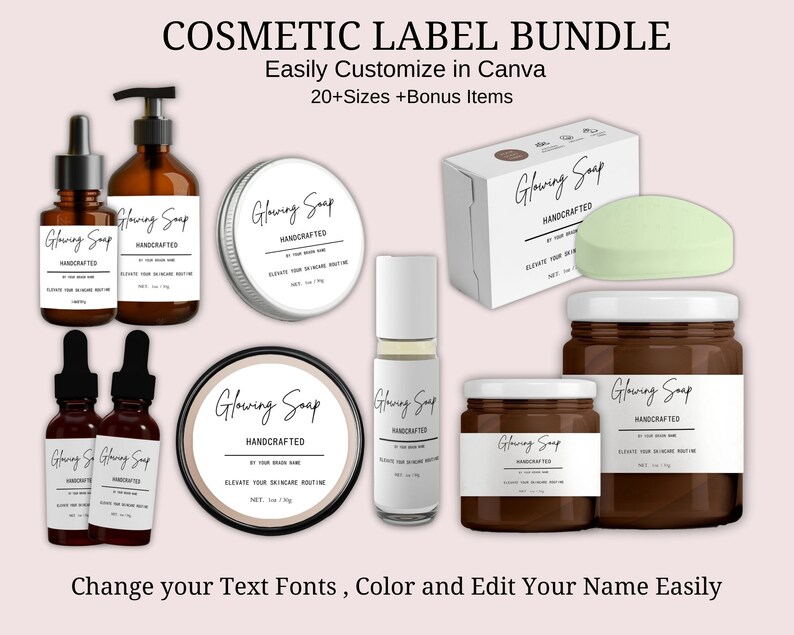 Editable Cosmetic Label Templates, Custom Body Product Label ...