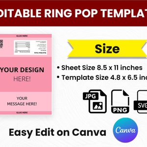 Ring Pop Template | Ring Pop Wrapper | Ring Pop Wrapper Template | Ring ...