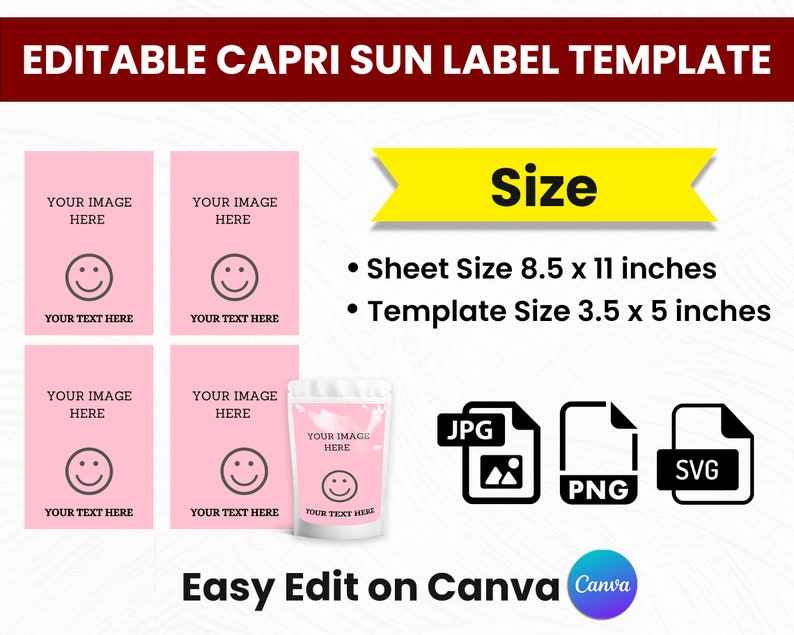 Capri Sun Labels | Juice Labels | Capri Sun Template | Capri Sun Label ...