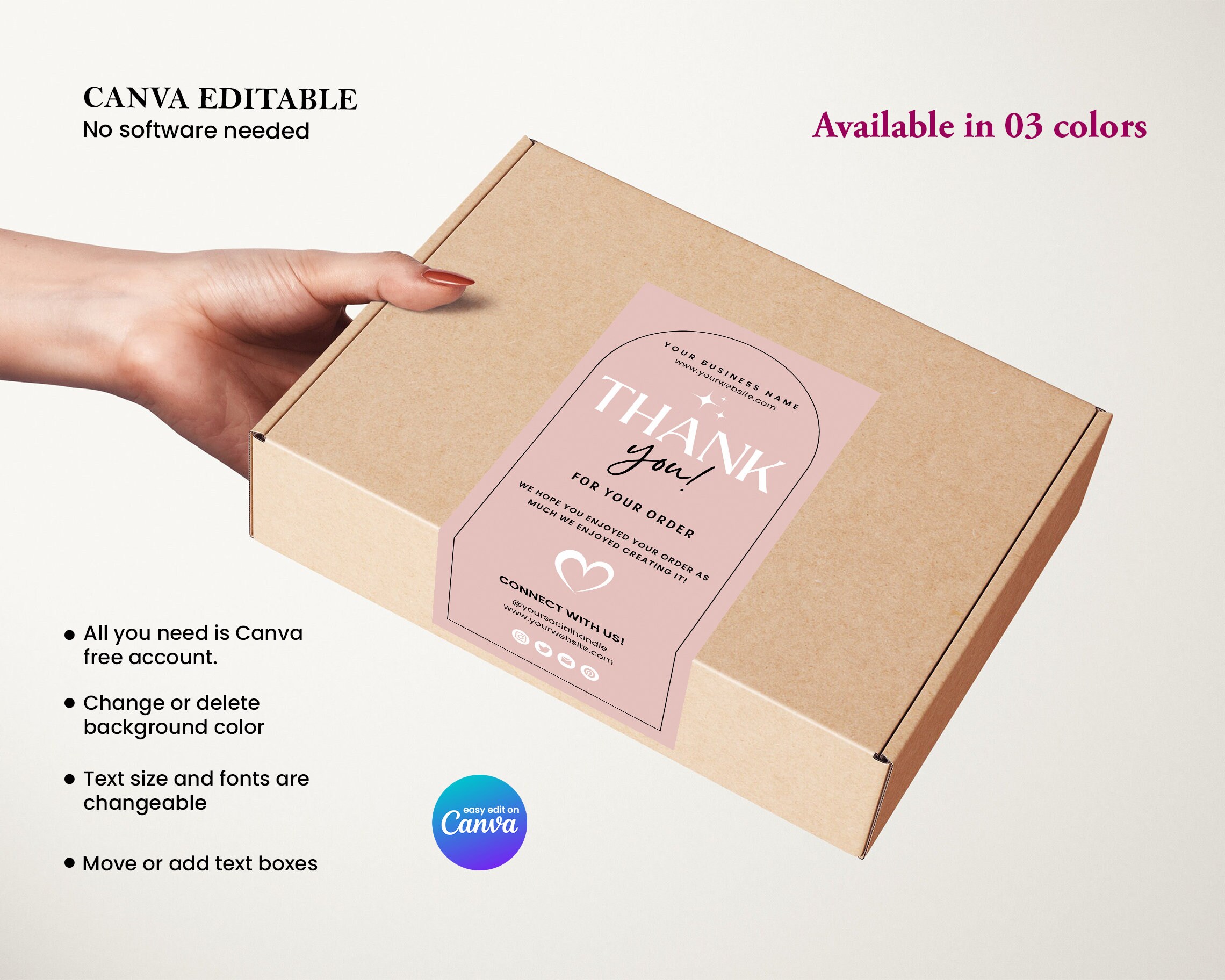 Editable Box Seal Label, Box Sticker Template, Box Packaging Sticker ...