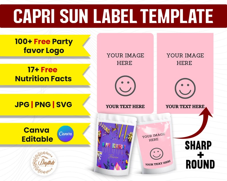 Capri Sun Labels | Juice Labels | Capri Sun Template | Capri Sun Label ...
