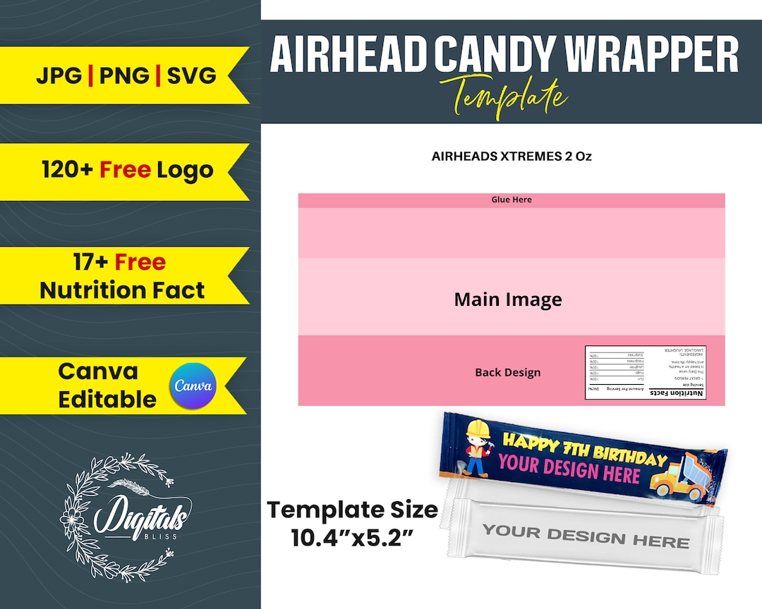 Airhead Candy Wrapper Chip Bag Template Airhead Wrapper Template ...