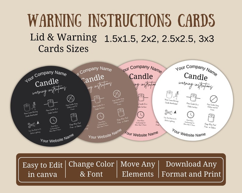 Editable Candle Business Bundle, Care Instruction, Wax Melt, DIY Candle ...