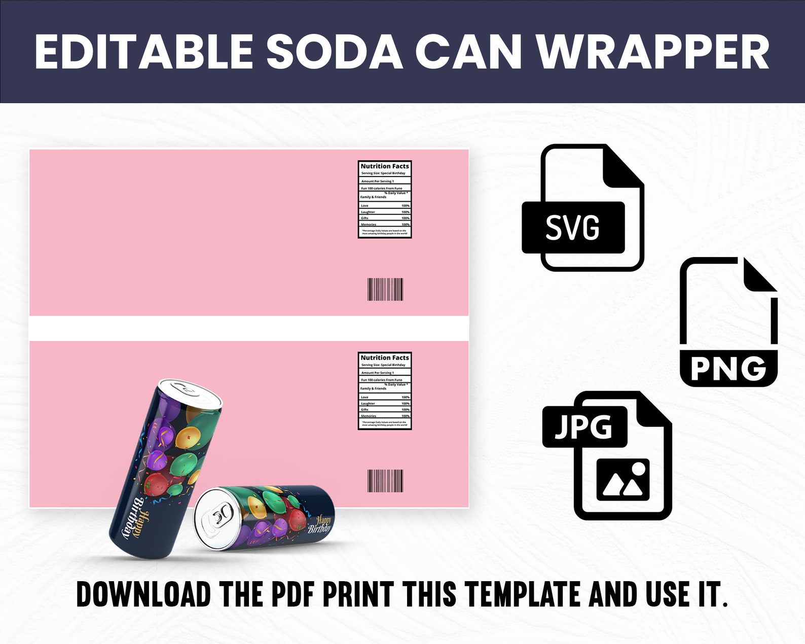 Soda Can Template Soda Can Wrapper Template Party Favor Template Chip ...