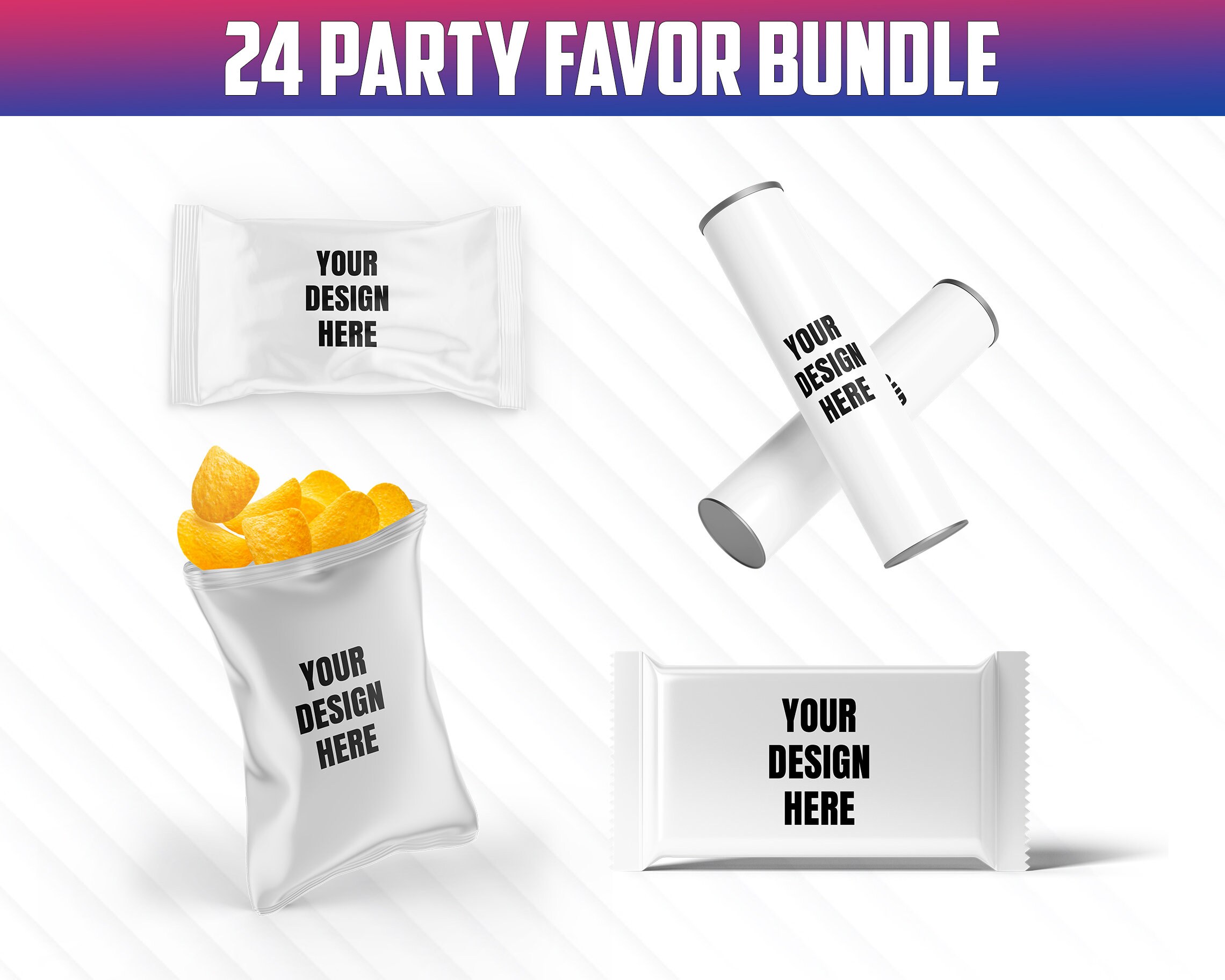 24 Party Favor Templates Bundle, Party Favors, Chip Bag Template, Water ...