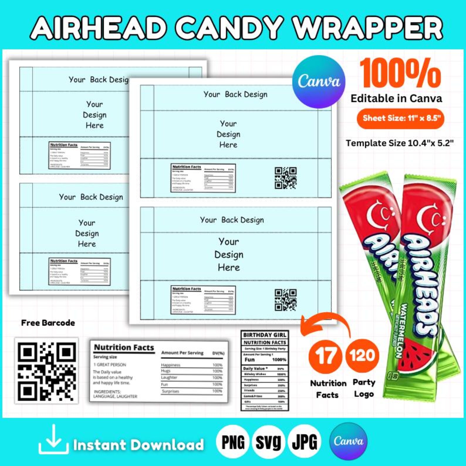 Airhead Candy Wrapper Chip Bag Template Airhead Wrapper Template ...