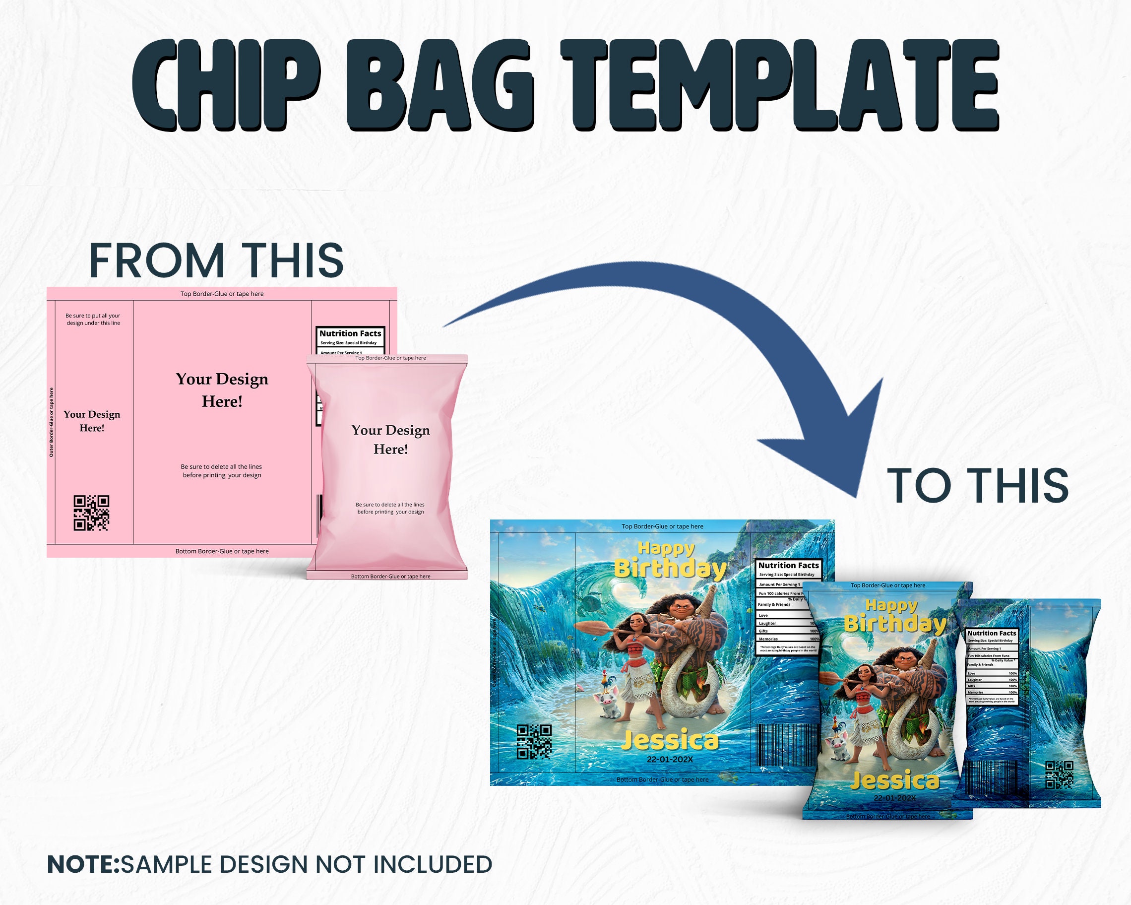 Chip Bag Template, Editable Chip Bag, Party Chip Bag, Chip Bag Label ...