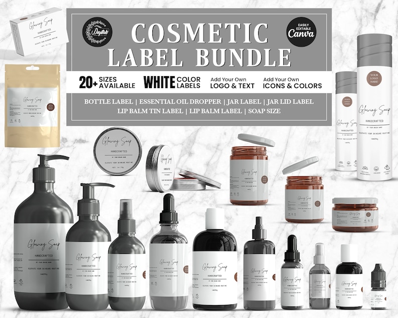 Editable Cosmetic Label Templates, Custom Body Product Label ...