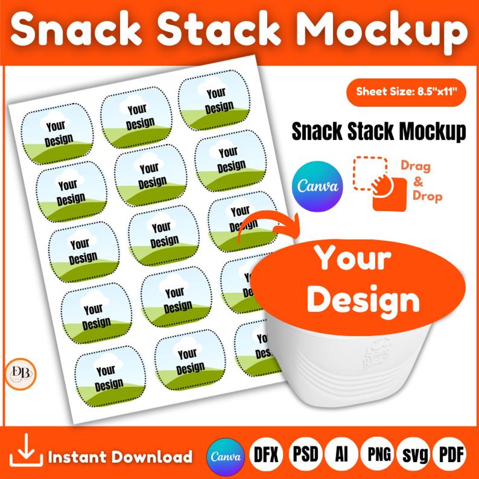 Snack Stake Template,snack Stack Chip Topper Label Template, Snack ...
