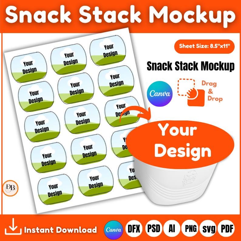 Snack Stake Template,snack Stack Chip Topper Label Template, Snack ...