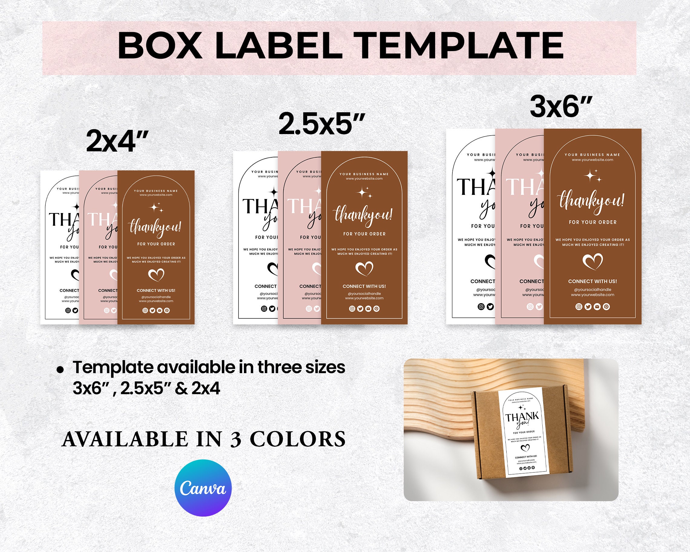 Editable Box Seal Label, Box Sticker Template, Box Packaging Sticker ...