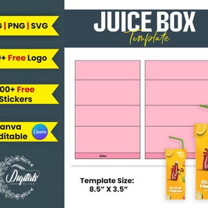 Juice Box Template | Juice Box Wrapper | Juice Label Template | Party ...