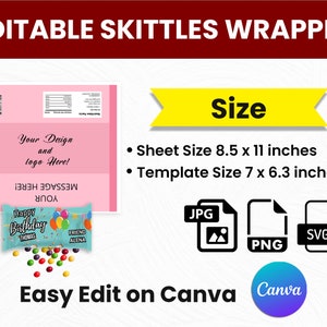Skittles Wrapper Template | Skittles Template | Skittles Candy Wrapper ...