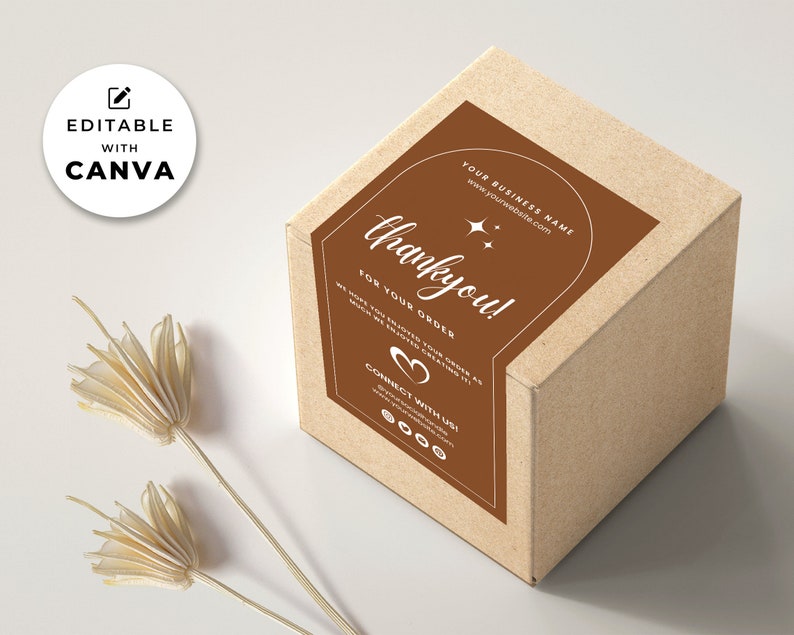 Editable Box Seal Label, Box Sticker Template, Box Packaging Sticker ...