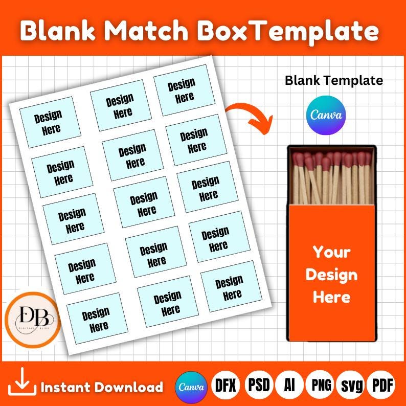 Match Box Template, Matchbox Label Template SVG, Match Box Label ...