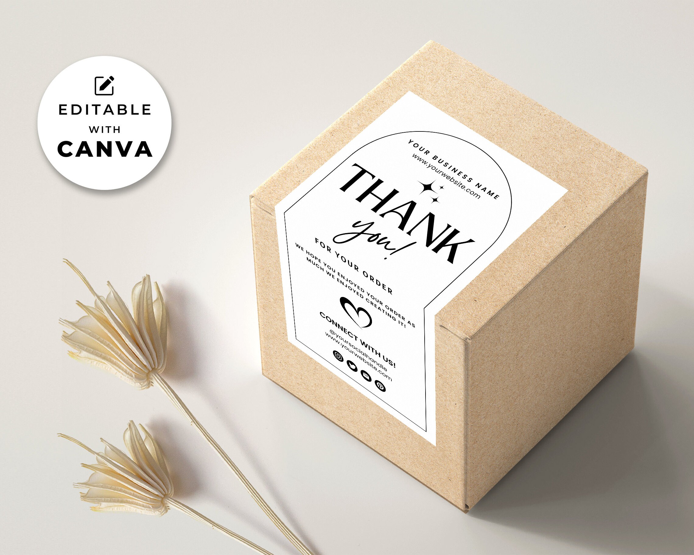 Editable Box Seal Label, Box Sticker Template, Box Packaging Sticker ...