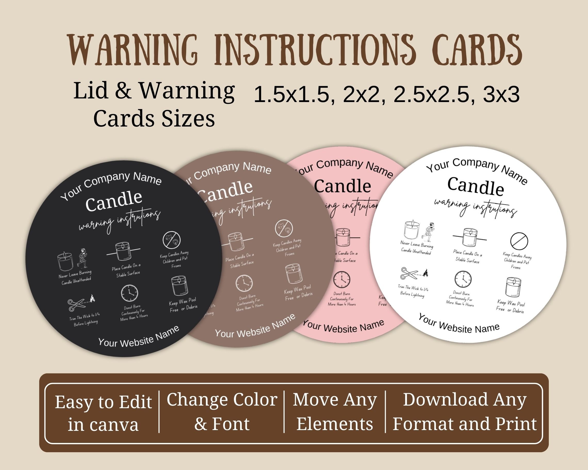 Candle Label Template Bundle Business Bundle Modern Boho Editable ...