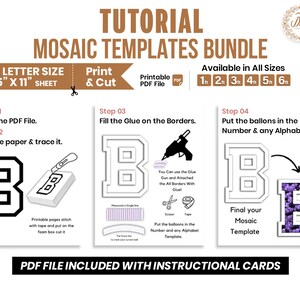 Mosaic Letters Template Marquee Letters Mosaic Alphabet Balloon Letters ...