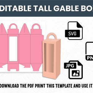 Gable Box Template | Tall Gable Box | Gable Box Template Bundle | Box ...