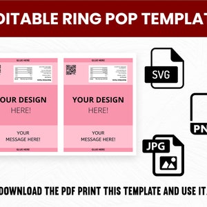 Ring Pop Template | Ring Pop Wrapper | Ring Pop Wrapper Template | Ring ...